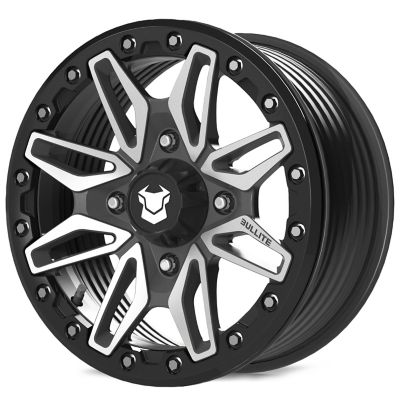 BULLITE [PRO-02] 15 x 7.0 / 4 x 137, RIB - Satin Black rim, Satin Black ...