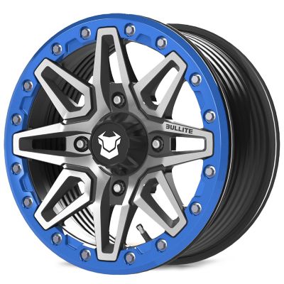 BULLITE [PRO-03] 15 x 7.0 / 4 x 137, RIB - Satin Black rim, Sapphire ...