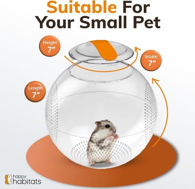 Happy Habitats 7 in. Roam Clear Hamster Ball - Unique Dwarf & Small ...