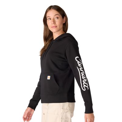 Carhartt Women's Sawyer Script Logo Hooded Sweatshirt, M,Black at ...