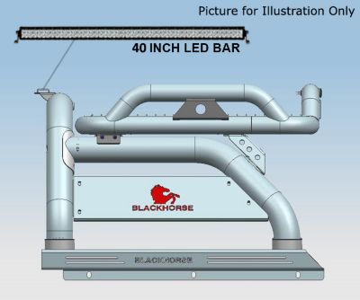 Black Horse Off Road Atlas Roll Bar Kit Black fit 20-25 Jeep Gladiator