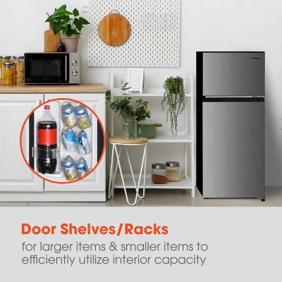 Magic Chef 4.5-cu. ft. Mini Refrigerator with Freezer in Platinum Steel ...