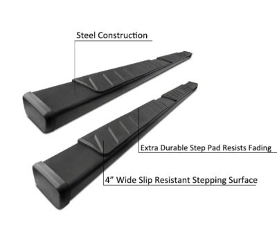 Black Horse Off Road Summit Running Boards Black 09-25 Ford F-150 SuperCab