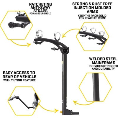Saris Bones 2 Bike Hitch Rack, Easy Fold Design Hitch Bike Rack with ...