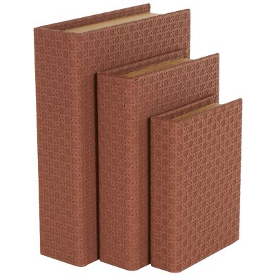 Harper & Willow Faux Leather Woven Grid Faux Book Storage Decorative ...