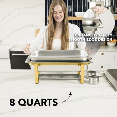 Alpha Living 4 Pack Stainless Chafing Dish with Gold Frames at Tractor ...