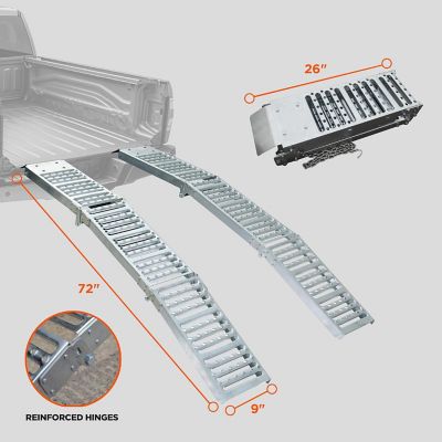 Rockland 72 in. x 9 in. Tri-Fold Steel Truck Ramps, 1000 lb. Capacity ...