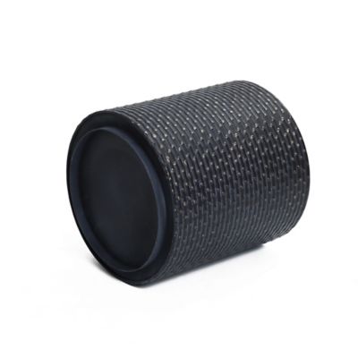 LuxenHome Set of 2 Black Dimpled Metal Cachepot Planters with Black ...