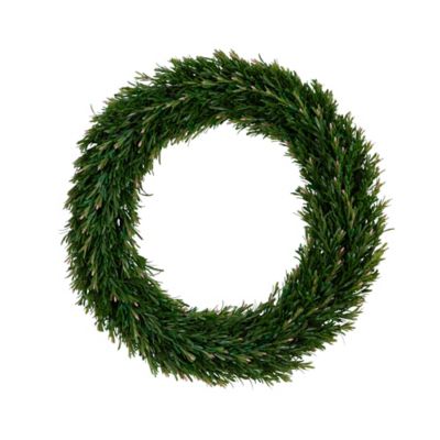 Nearly Natural 24 in. UV Resistant Rosemary Artificial Wreath (Indoor ...