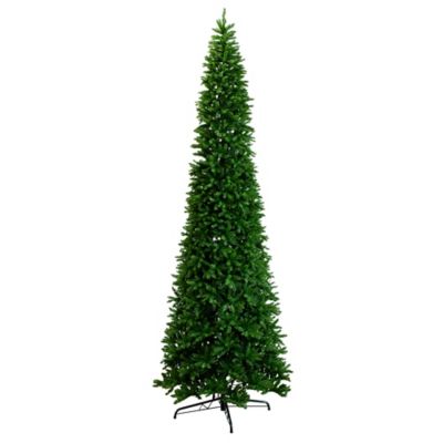 Nearly Natural 14 ft. Artificial Slim Green Mountain Pine Christmas ...
