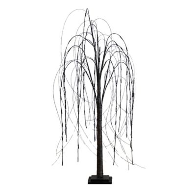 Nearly Natural 4 ft. Pre-Lit Halloween Minimalist Twig Artificial Fall ...