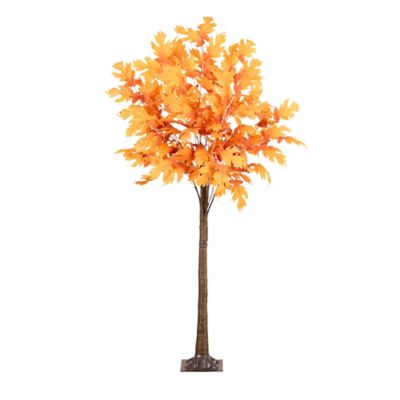 Nearly Natural 6 ft. Pre-Lit Yellow Autumn Maple Artificial Fall Tree ...