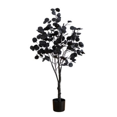 Nearly Natural 4 ft. Pre-Lit Halloween Minimalist Twig Artificial Fall ...