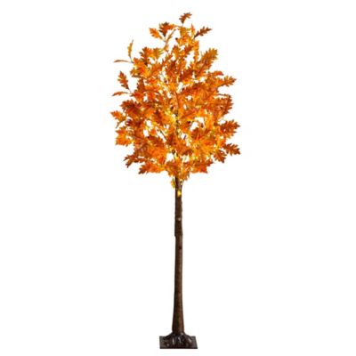 Nearly Natural 5 ft. Pre-Lit Autumn Maple Artificial Fall Tree with 240 ...