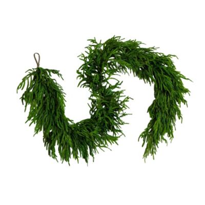 Nearly Natural 10 ft. Artificial Real Touch Norfolk Island Pine Garland ...