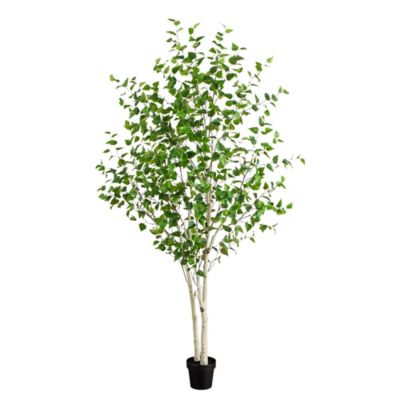 Nearly Natural 8 ft. Artificial Birch Tree with Real Touch Leaves at ...
