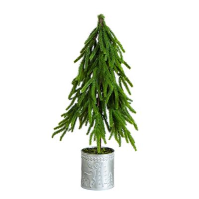 Nearly Natural 40 in. Norfolk Island Pine Natural Look Artificial Tree ...