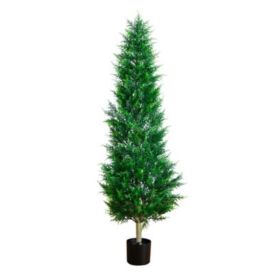 Nearly Natural 5 ft. UV Resistant Artificial Cypress Tower Tree (Indoor ...