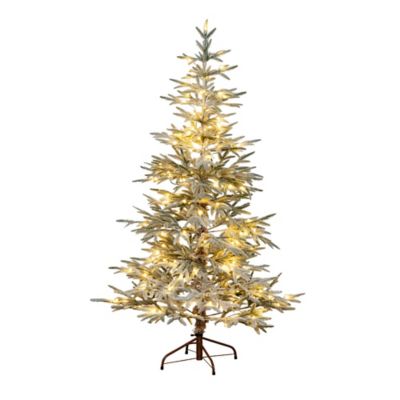 Nearly Natural 6 ft. Pre-Lit Artificial Idaho Mixed Fir Christmas Tree ...