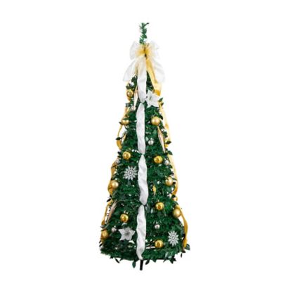 Nearly Natural 5 ft. Pre-Lit Artificial Birch Tree with 76 Warm White ...