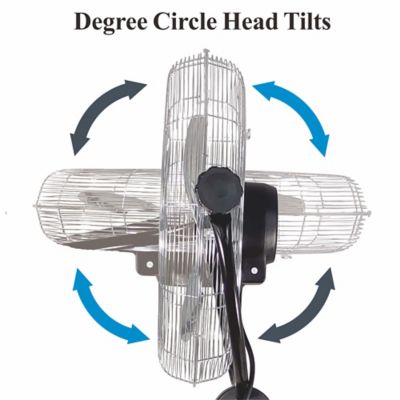 Optimus 20 in. Industrial Grade HV Oscilating Stand Fan - Chrome Grill