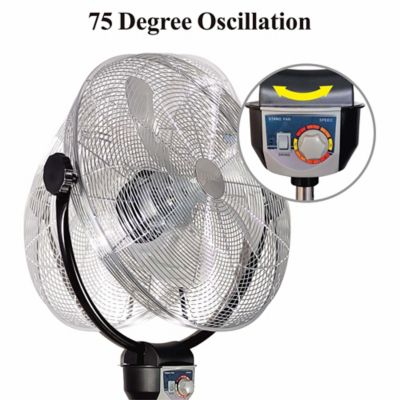 Optimus 20 in. Industrial Grade HV Oscilating Stand Fan - Chrome Grill