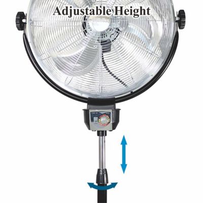 Optimus 20 in. Industrial Grade HV Oscilating Stand Fan - Chrome Grill