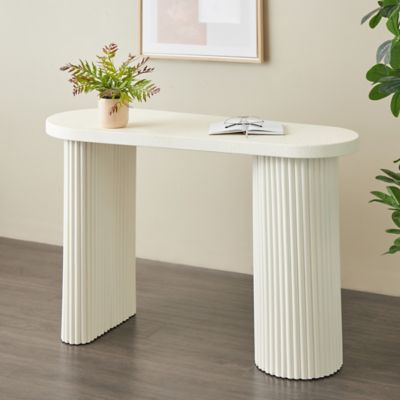 Harper & Willow Metal Handmade Oval Living Room Console Table with ...