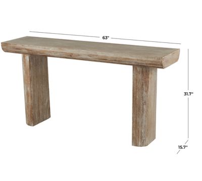 Harper & Willow Wood Living Room Console Table with Block Legs at ...