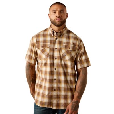 Ariat Men's Rebar Made Tough DuraStretch Short Sleeve Work Shirt, S ...