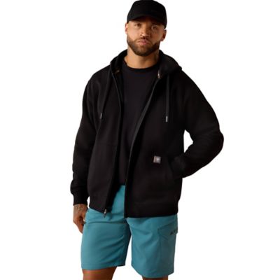 Ariat Men's Rebar Lightweight Label Full Zip Hoodie, S,Black at Tractor ...