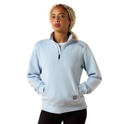 Ariat Women's Rebar Lightweight Mock 1/2 Zip Sweatshirt, S,Subdued Blue ...