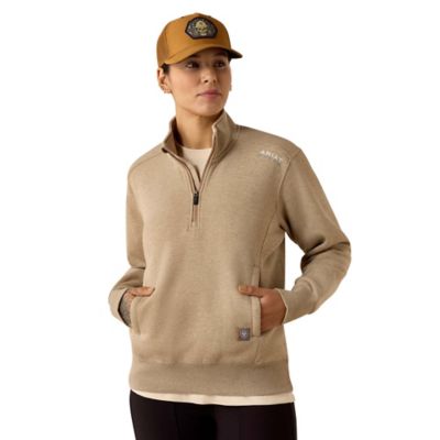 Ariat Women's Rebar Lightweight Mock 1/2 Zip Sweatshirt, S,Oatmeal ...