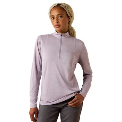 Ariat Women's Rebar Evolution 1/2 Zip Long Sleeve Tops, 2X,Purple Ash ...