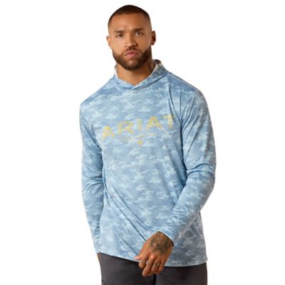 Ariat Men's Rebar Sunblocker Printed Craft Hooded Long Sleeve T-Shirt ...