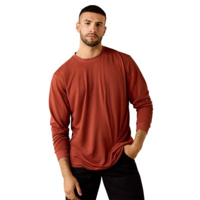 Ariat Men's Rebar Heat Fighter Label Long Sleeve T-Shirt, S,Brandy ...