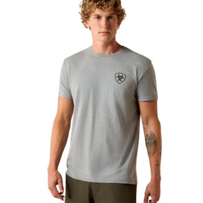 Ariat Men's Banner Badge Short Sleeve Graphic T-Shirt, S,Ice Berg at ...