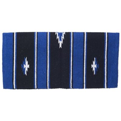 Tough1 Sierra Acrylic Blend Saddle Blanket, 32 x 32in.,Black/Royal Blue ...