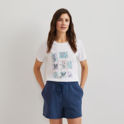 Eddie Bauer Women's Postcards Graphic Tee, S,White at Tractor Supply Co