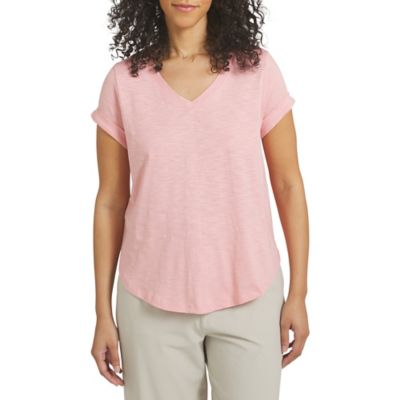Eddie Bauer Slub Shirttail Hem Tee, L,Light Pink at Tractor Supply Co