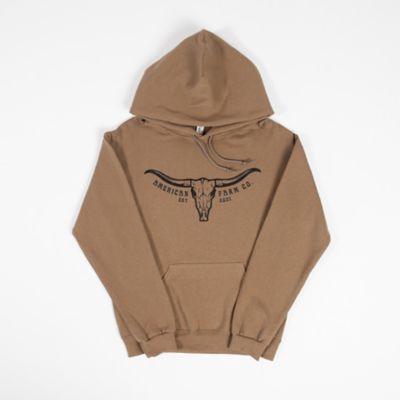 American Farm Company Women's Skull Horns Hoodie, XL,Dark Mocha at ...