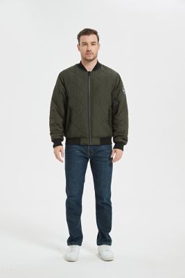 HAWKE & CO Diamond Quilt bomber, M,Loden at Tractor Supply Co