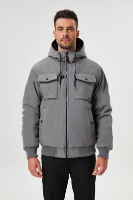HAWKE & CO Men's Soft-Shell Hooded Sherpa Jacket, M,Carbon at Tractor ...