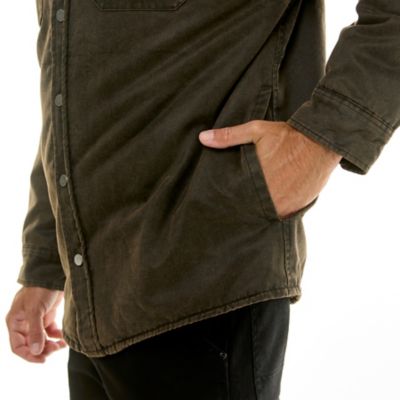 Hallstatt Men's Sueded Woven Shirt Jacket with Sherpa Lining