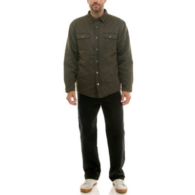 Hallstatt Men's Sueded Woven Shirt Jacket with Sherpa Lining