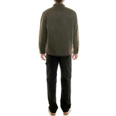 Hallstatt Men's Sueded Woven Shirt Jacket with Sherpa Lining
