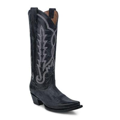 Corral Women's Classic Embroidered Snip Toe Cowgirls Boots, 7.5,Black ...
