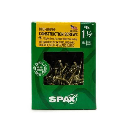 SPAX 8 x 1-1/2in. Interior Wood Screws Construction Flat Head T-Star ...