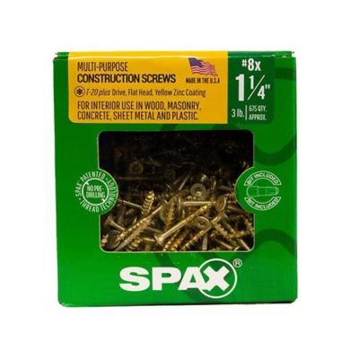 SPAX 8 x 1-1/4in. Interior Wood Screws Construction Flat Head T-Star ...