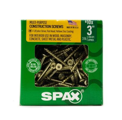 SPAX 10 x 3in. Interior Wood Screws Construction Flat Head T-Star Plus ...